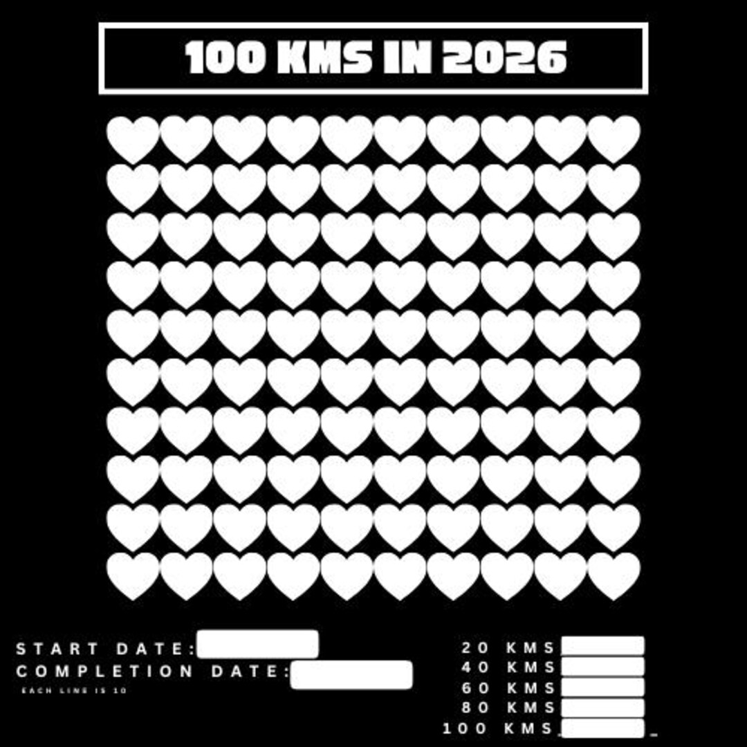 2026 100 KMS Running Walking Challenge Log - Etsy