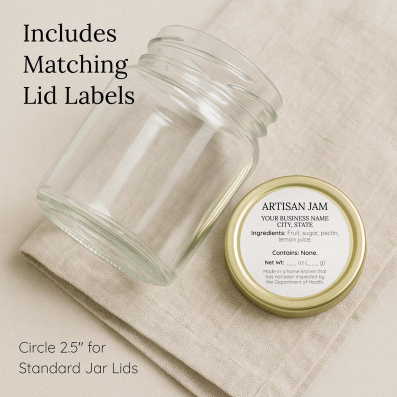 Jam Jar Label Template | Canning Labels | Mason Jar Labels | Cottage ...