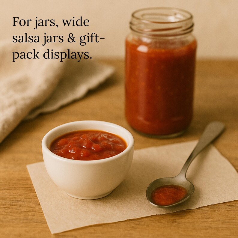 Sauce Label Template • Salsa, Hot Sauce BBQ Labels • Bottle & Jar Food ...