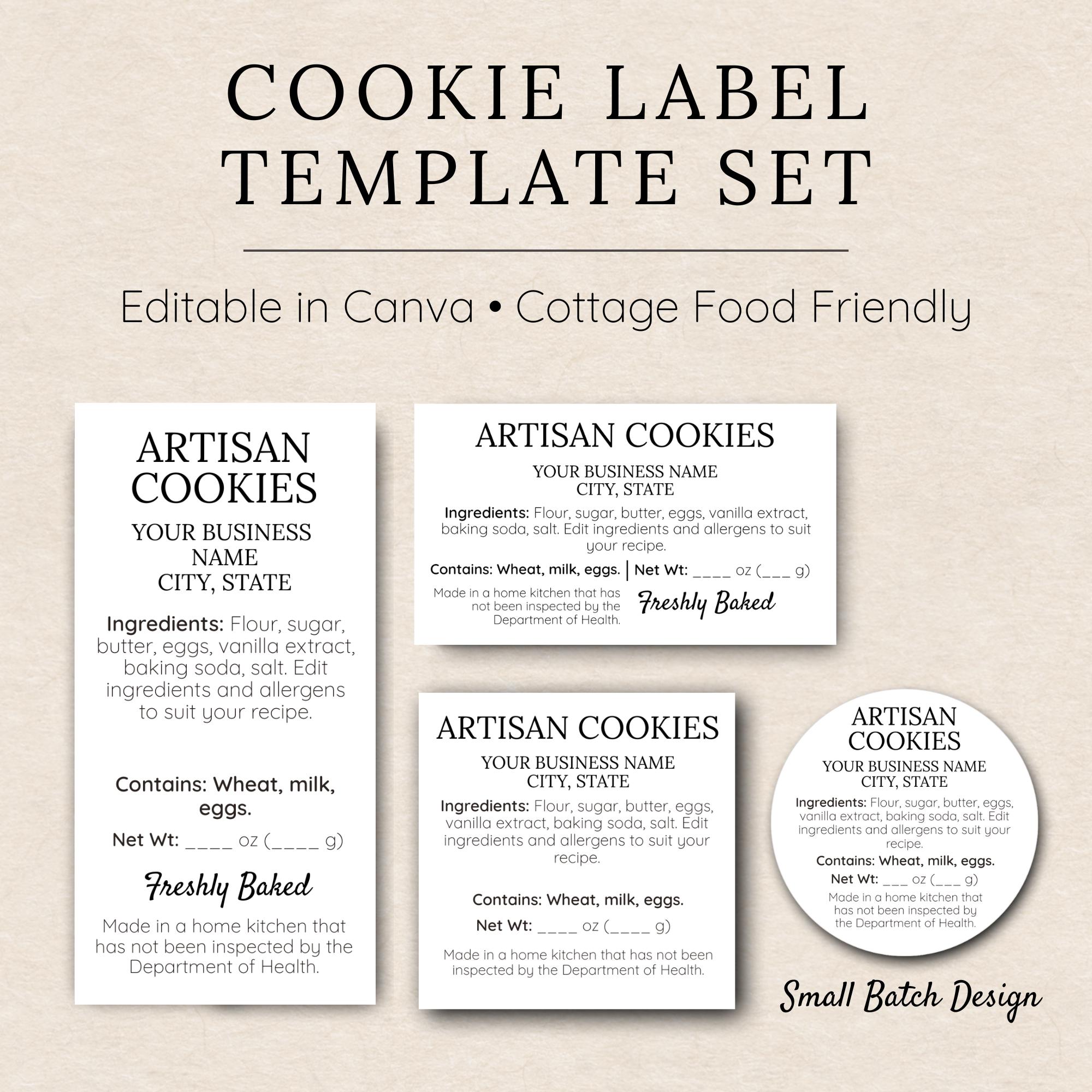 Cookie Label Template • Cookie Packaging Stickers • Printable Food ...