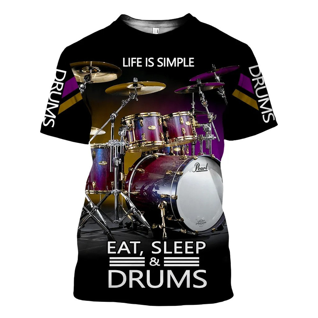 Drums 3D All Over Printed Clothes, Drums Music Hoodie Shirt sold by ...