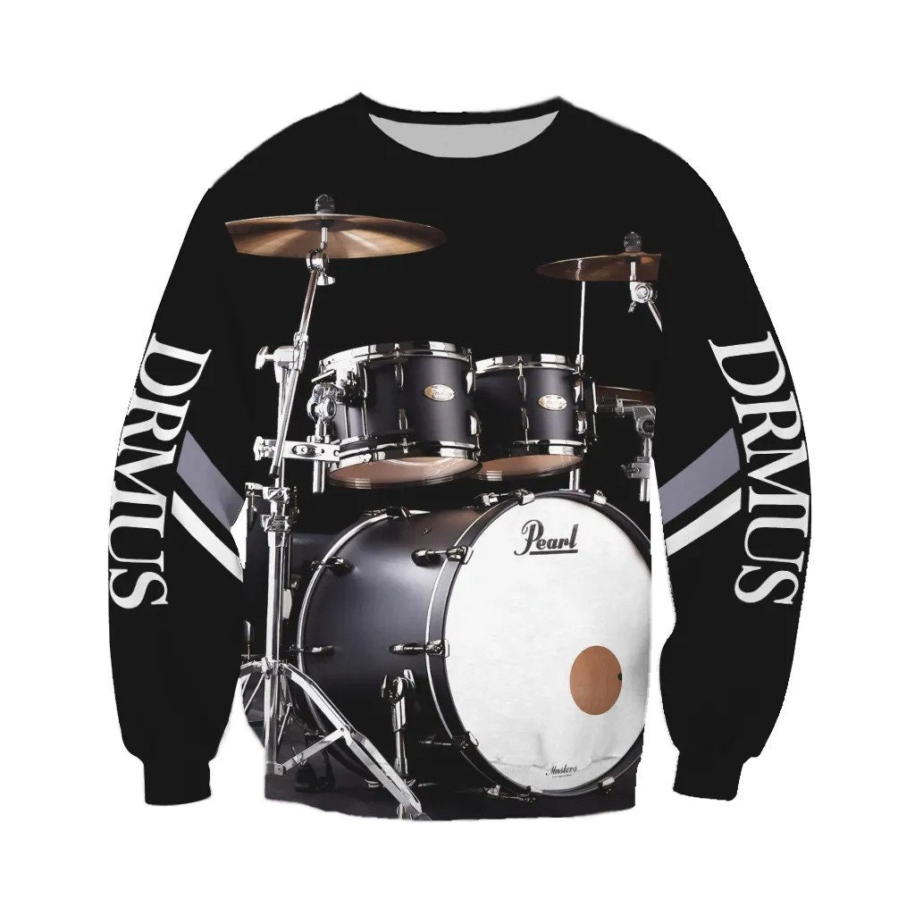Drums Black 3D All Over Printed Clothes, Hoodie Shirt Pearl sold by ...
