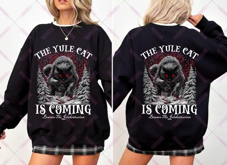 The Yule Cat PNG | Dark Christmas Folklore Art | Icelandic Yule Cat ...