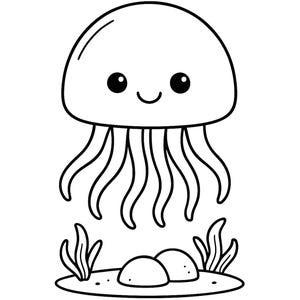 Jellyfish Coloring Page • Kids Printable Coloring Sheet • Preschool ...