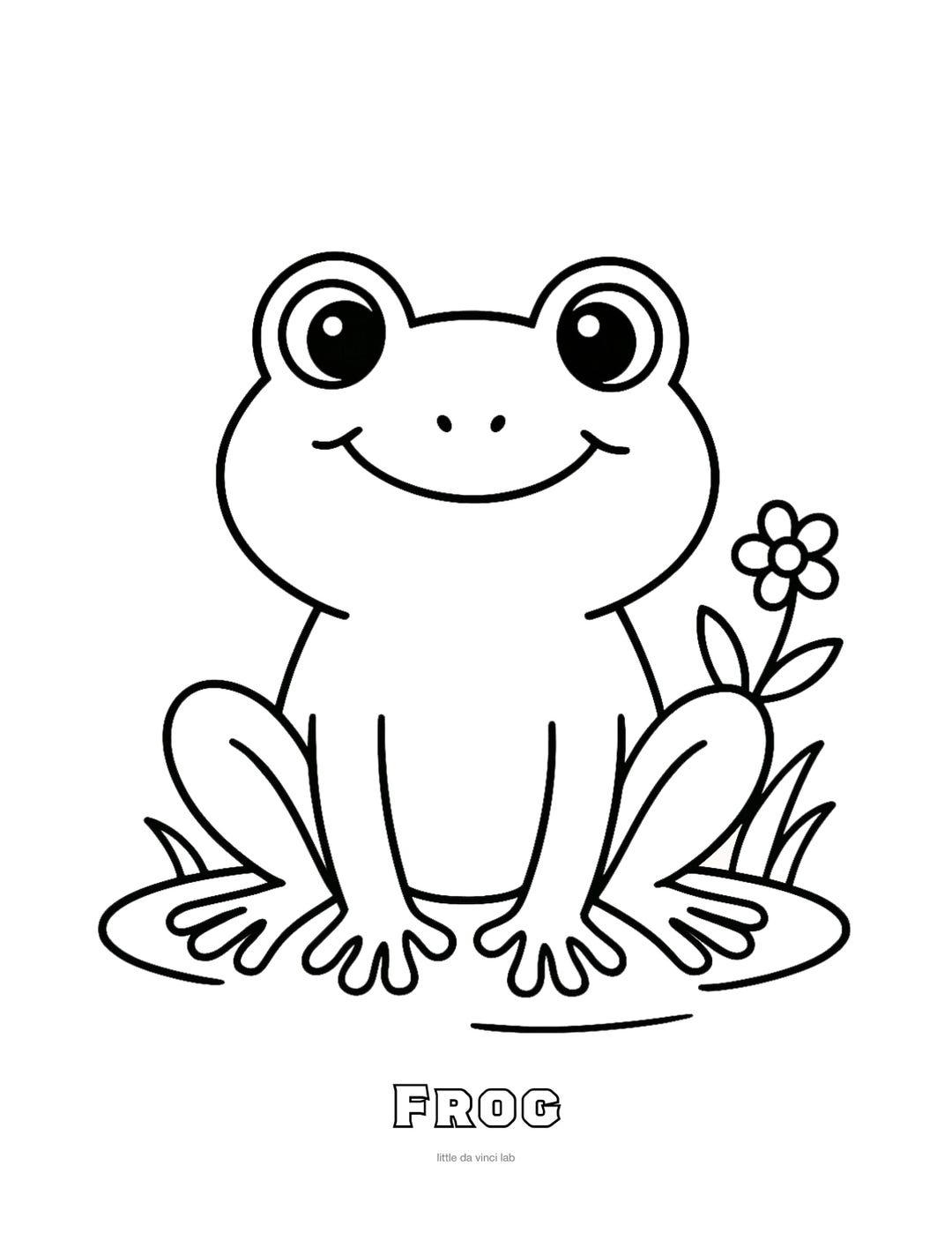 Frog Coloring Page • Kids Printable Coloring Sheet • Preschool ...