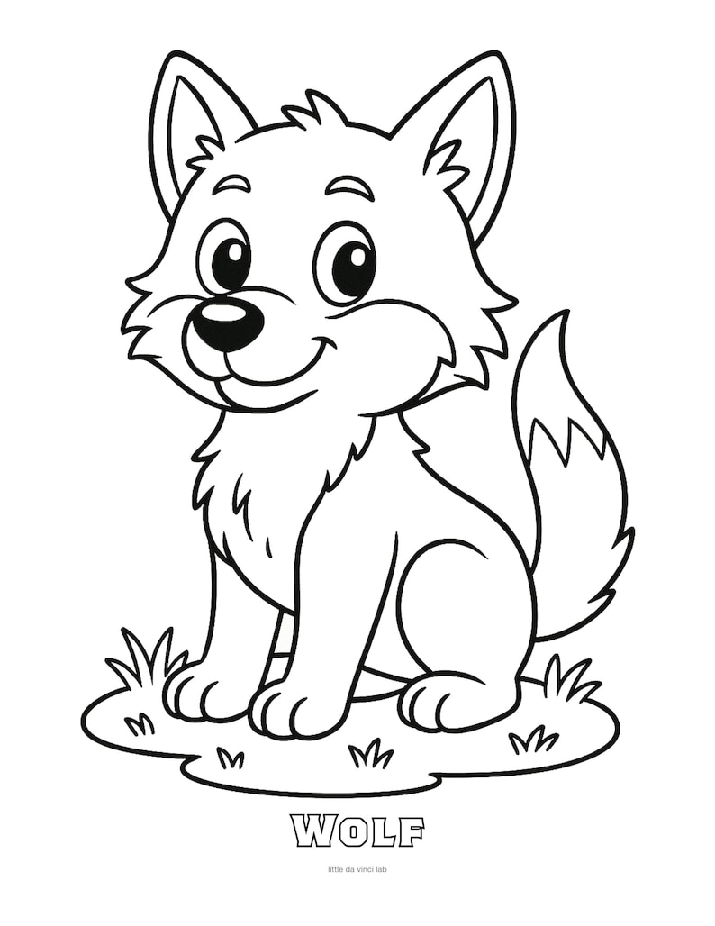 Wolf Coloring Page • Kids Printable Coloring Sheet • Preschool ...