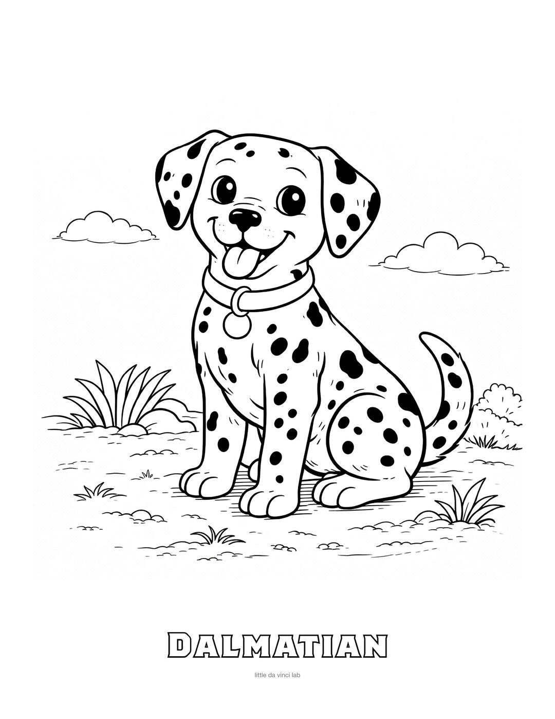 Dalmatian Coloring Page • Kids Printable Coloring Sheet • Preschool ...