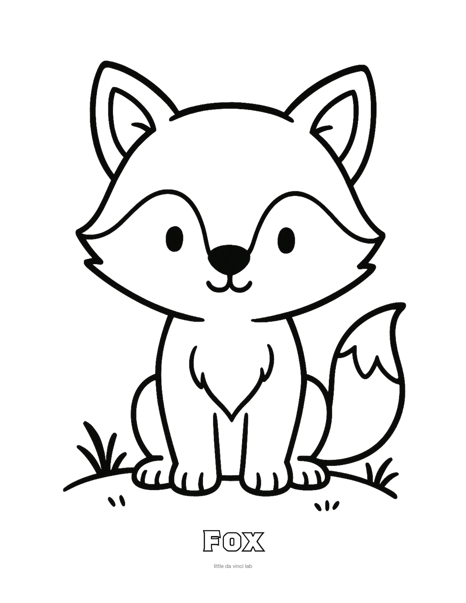 Fox Coloring Page • Kids Printable Coloring Sheet • Preschool ...