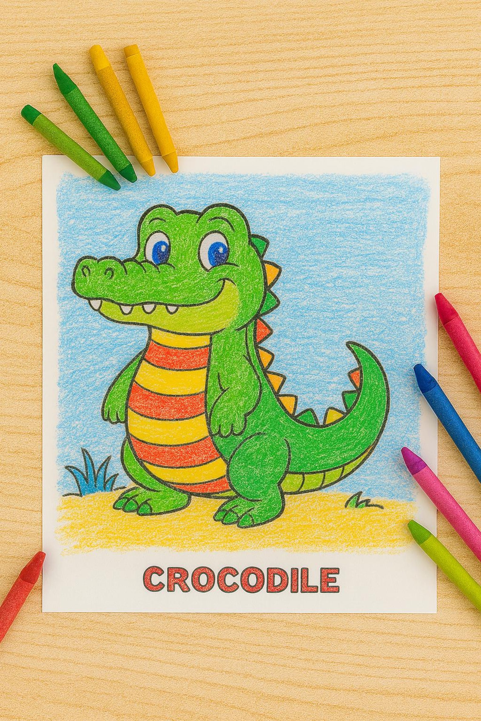 Crocodile Coloring Page • Kids Printable Coloring Sheet • Preschool ...