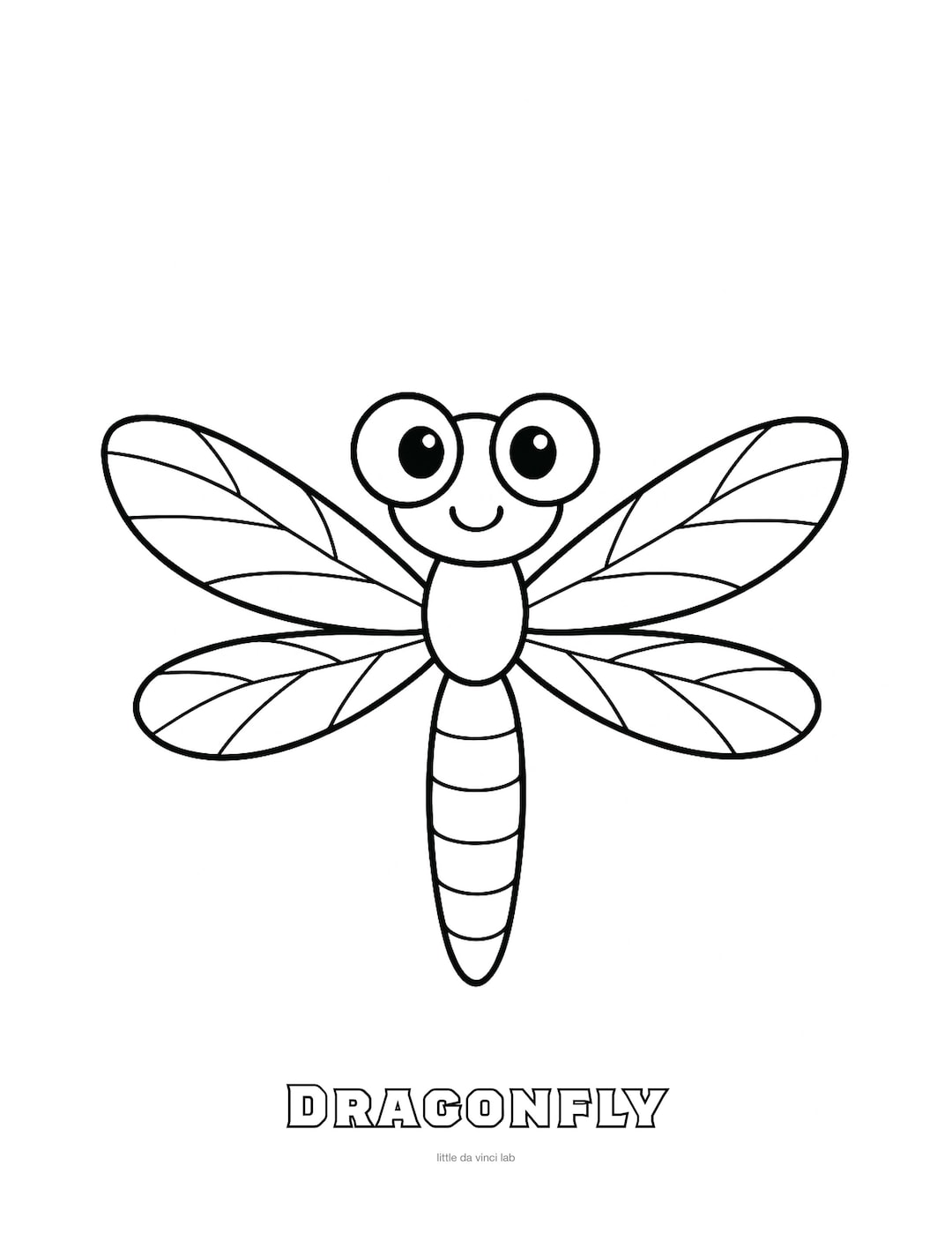 Dragonfly Coloring Page • Kids Printable Coloring Sheet • Preschool ...
