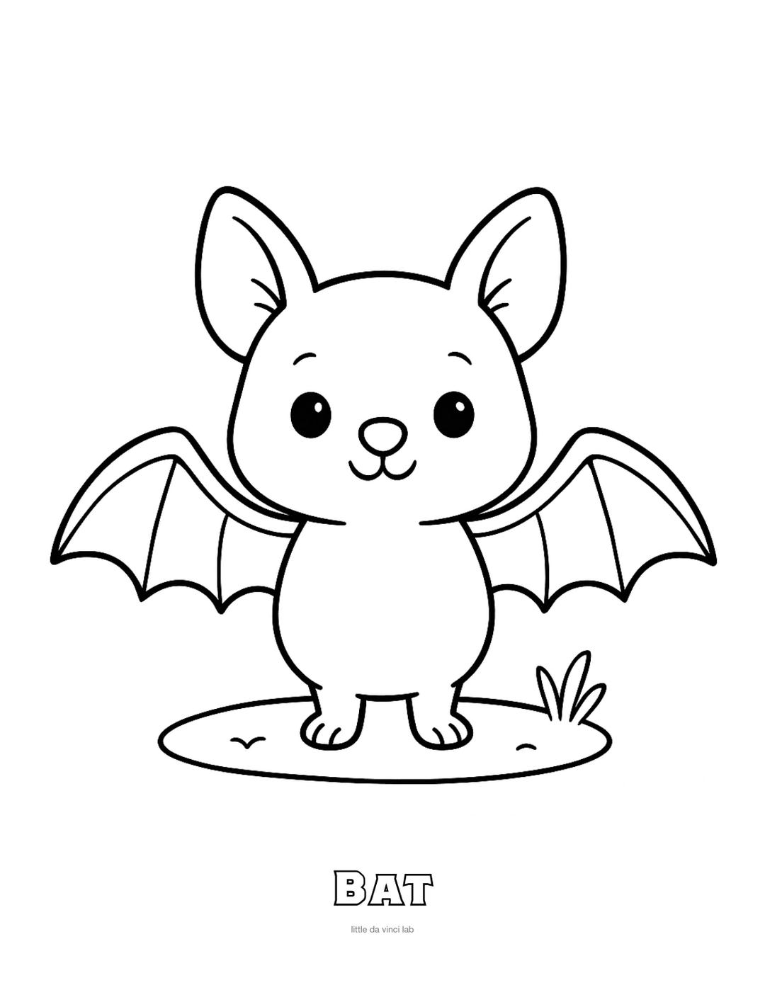 Bat Coloring Page • Kids Printable Coloring Sheet • Preschool ...