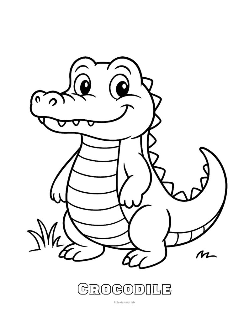 Crocodile Coloring Page • Kids Printable Coloring Sheet • Preschool ...