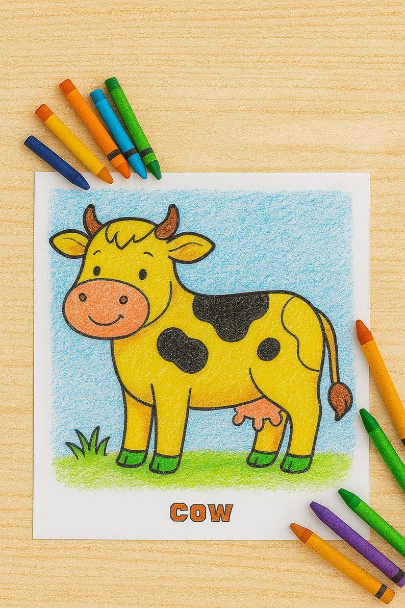 Cow Coloring Page • Kids Printable Coloring Sheet • Preschool ...