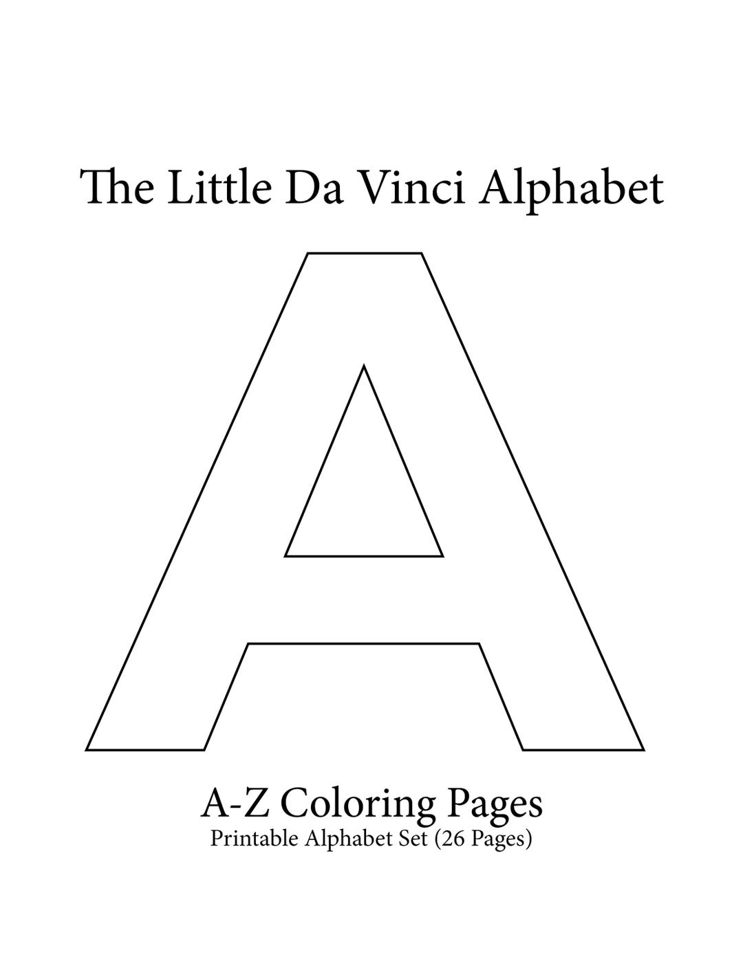 The Little Da Vinci Alphabet – A to Z Coloring Pages Printable - Etsy