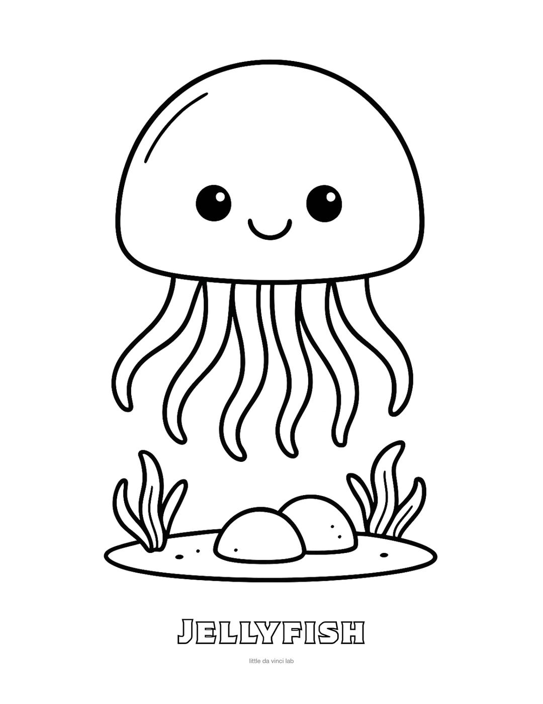 Jellyfish Coloring Page • Kids Printable Coloring Sheet • Preschool ...