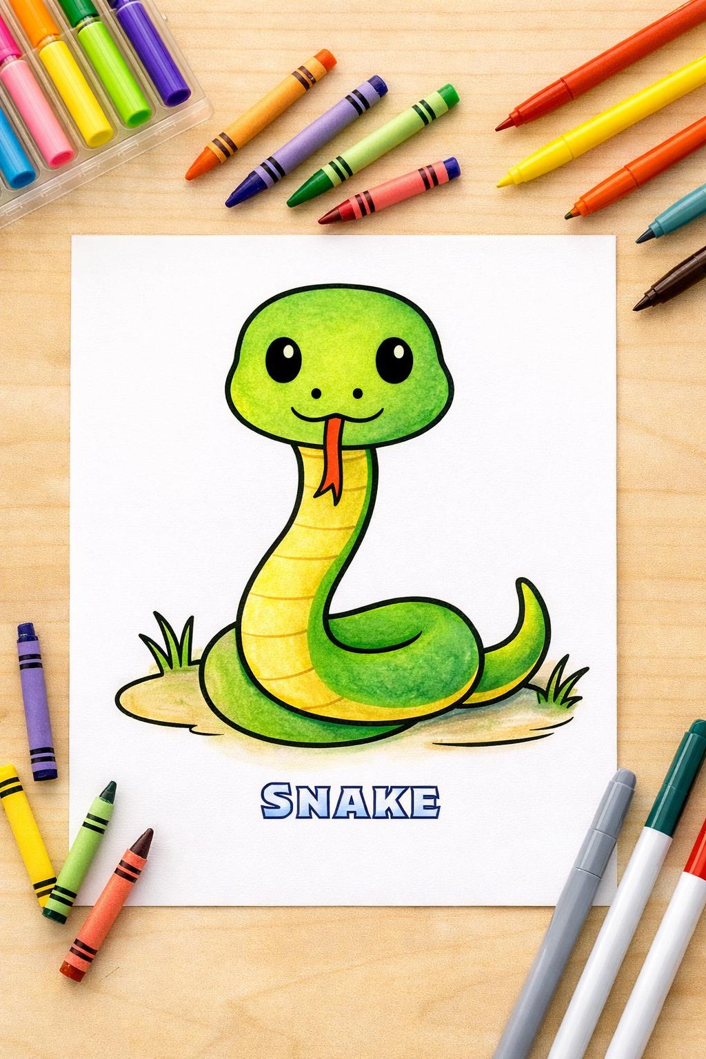 Snake Coloring Page • Kids Printable Coloring Sheet • Preschool ...