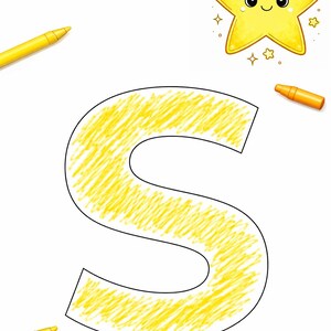Letter S Coloring Page – Star | the Little Da Vinci Alphabet - Etsy