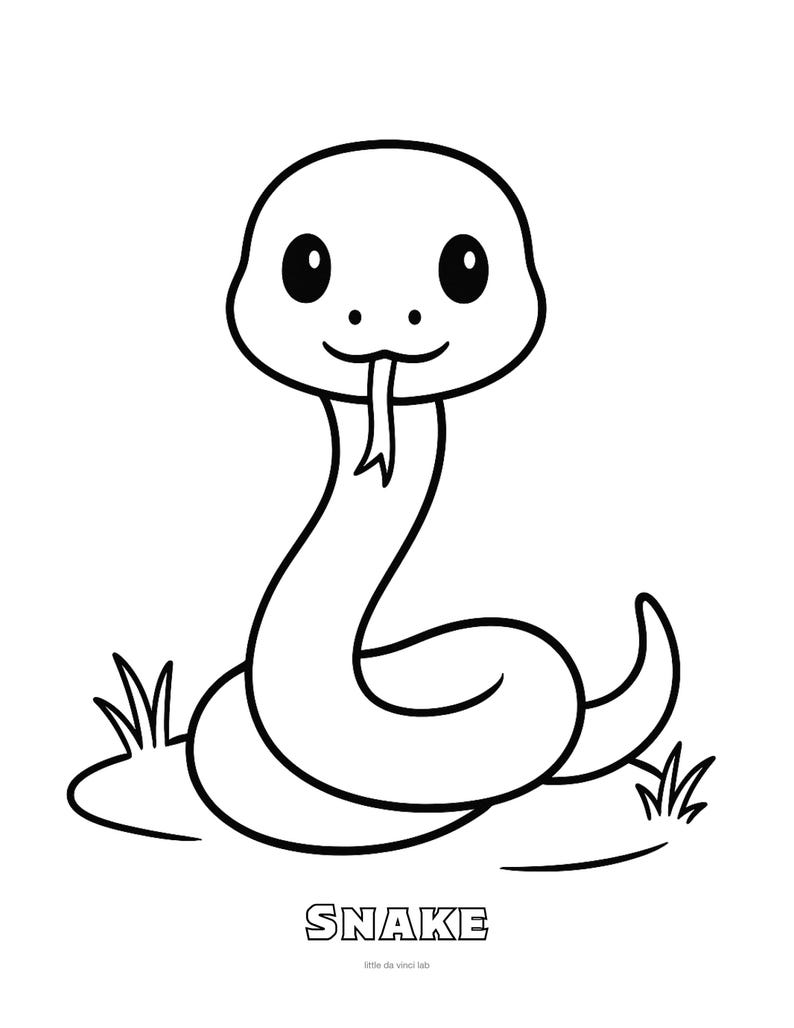 Pagina da colorare di serpenti • Foglio da colorare stampabile per ...