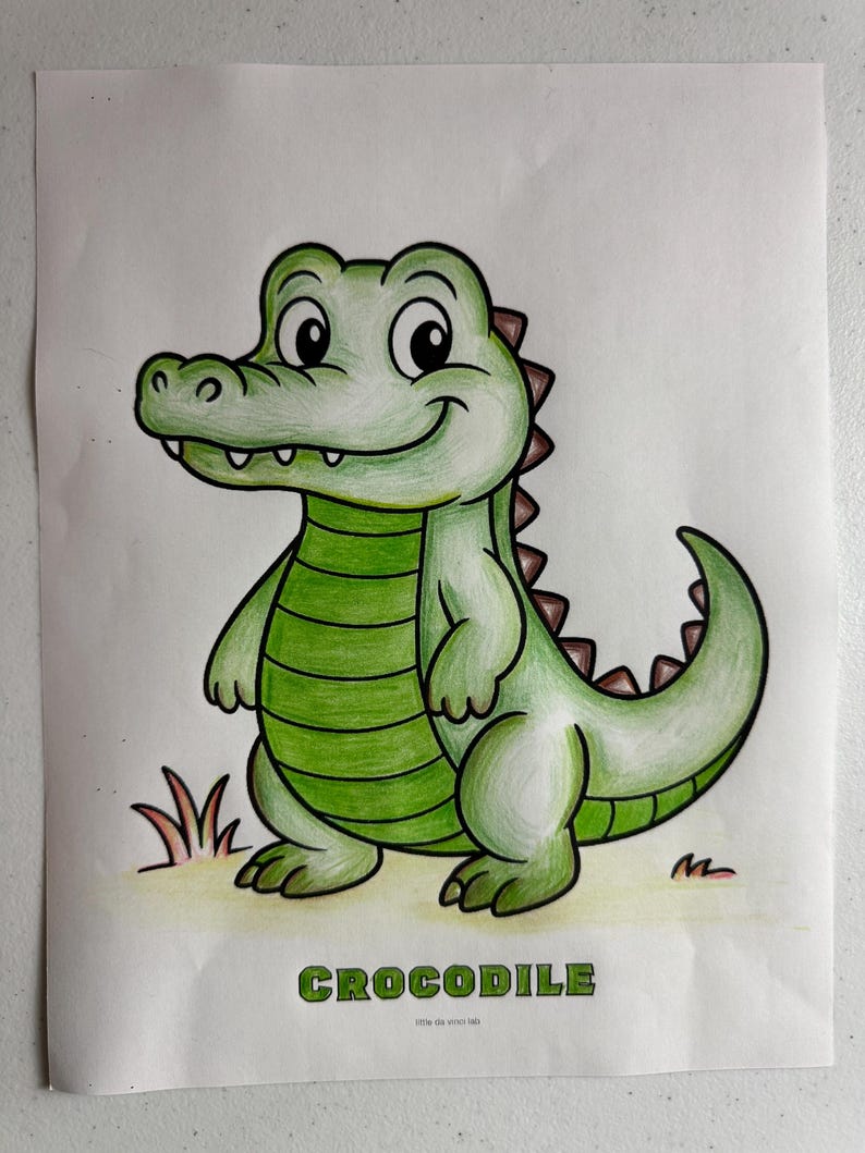 Crocodile Coloring Page • Kids Printable Coloring Sheet • Preschool ...