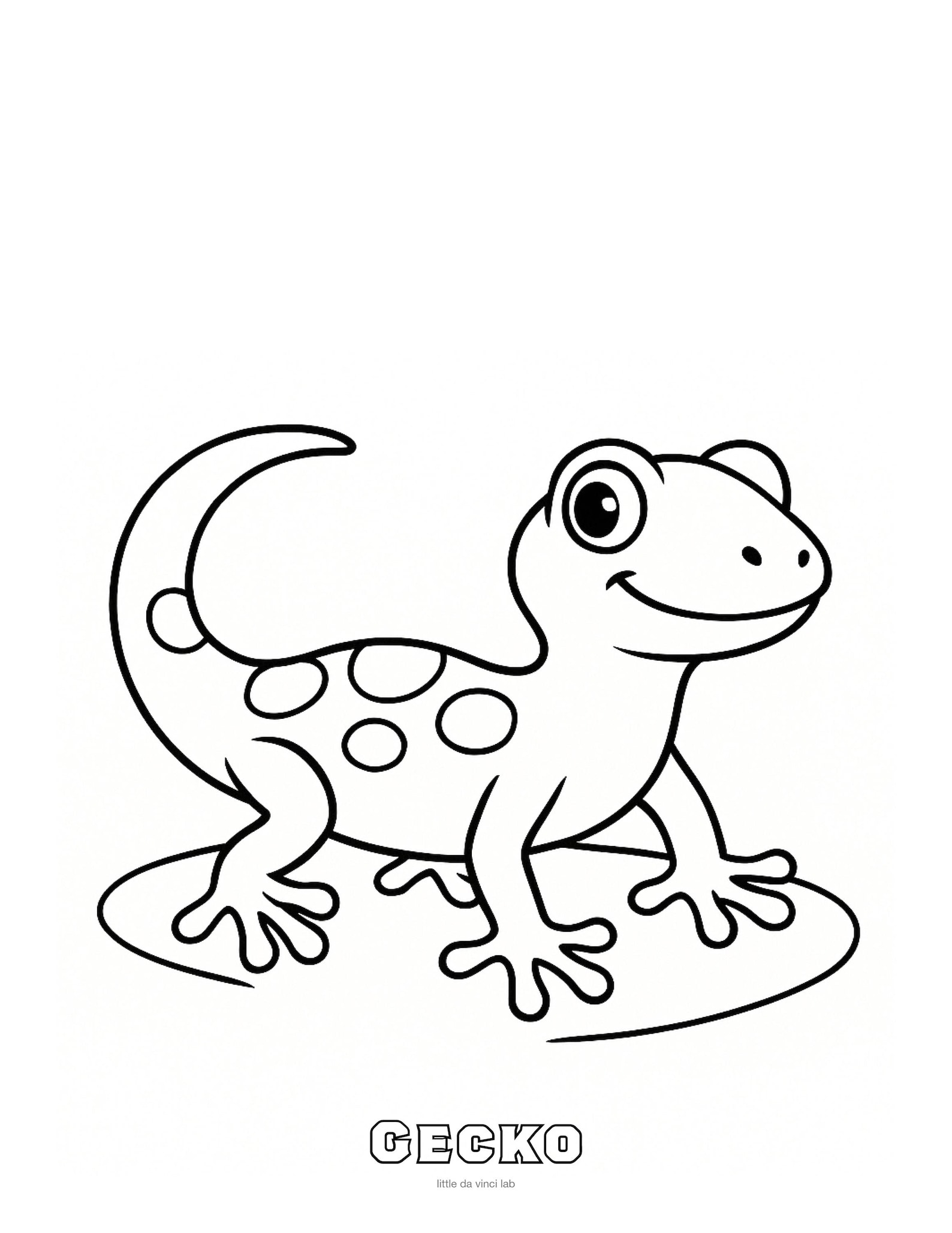 Gecko Coloring Page • Kids Printable Coloring Sheet • Preschool ...