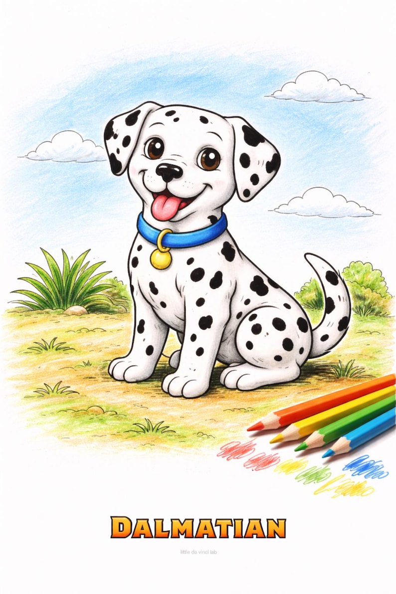 Dalmatian Coloring Page • Kids Printable Coloring Sheet • Preschool ...