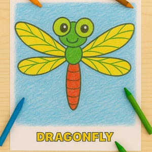 Dragonfly Coloring Page • Kids Printable Coloring Sheet • Preschool ...