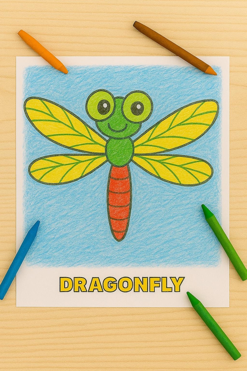 Dragonfly Coloring Page • Kids Printable Coloring Sheet • Preschool ...