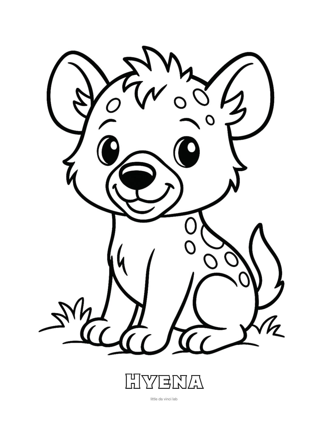 Hyena Coloring Page • Kids Printable Coloring Sheet • Preschool ...