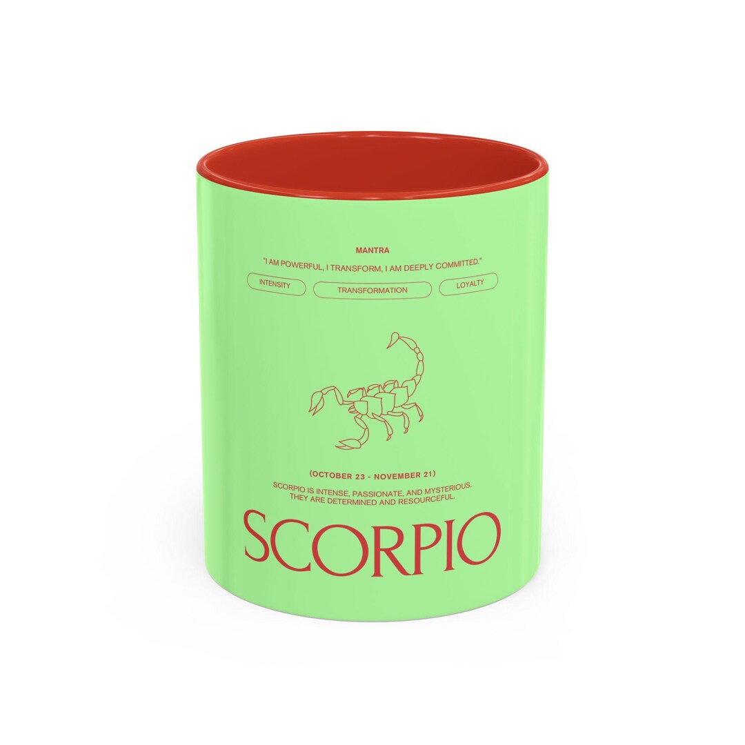 Scorpio Zodiac Coffee Mug | Astrology Scorpion Accent Mug - Etsy