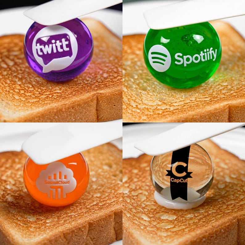 350+ ASMR Logo Smashing on Toast Videos | Facebook Whatsapp Instagram ...