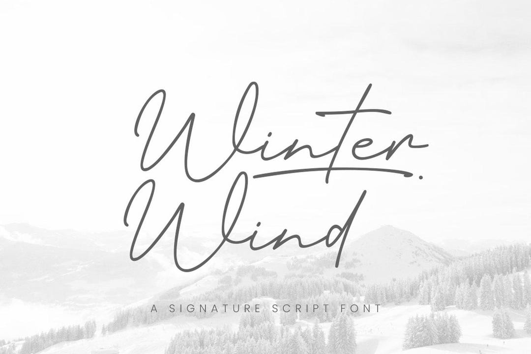 Winter Wind Script Font, Handwritten Cursive (TTF, OTF) - Etsy