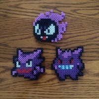 Gastly/haunter/gengar Perler Bead Art - Etsy