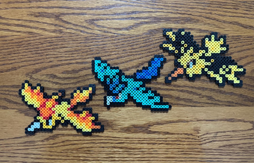 Legendary Pokémon Perler Art | Zapdos | Articuno | Moltres | 8-bit ...
