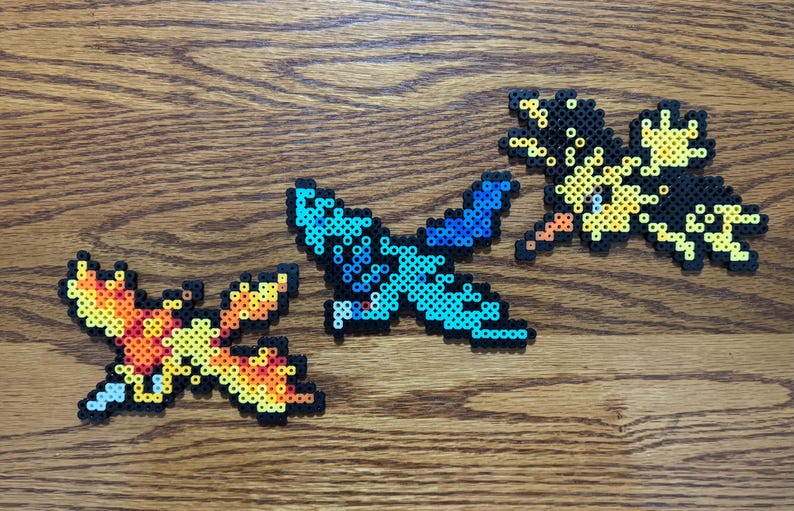 Legendary Pokémon Perler Art | Zapdos | Articuno | Moltres | 8-bit ...
