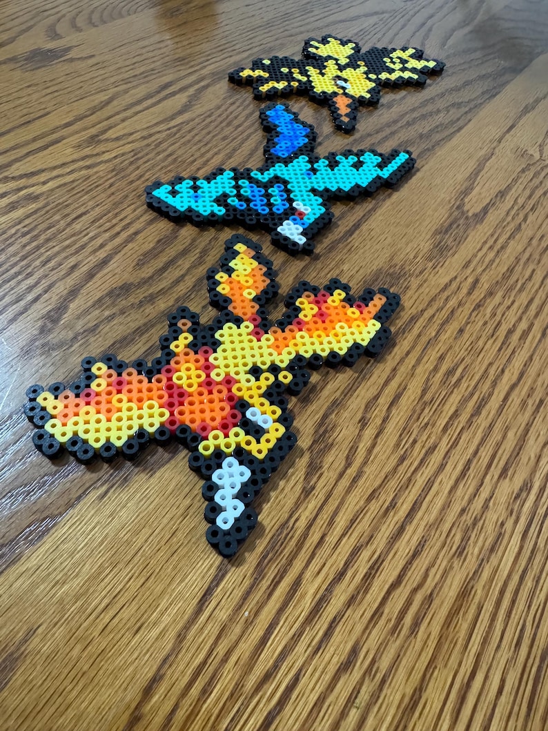 Legendary Pokémon Perler Art | Zapdos | Articuno | Moltres | 8-bit ...