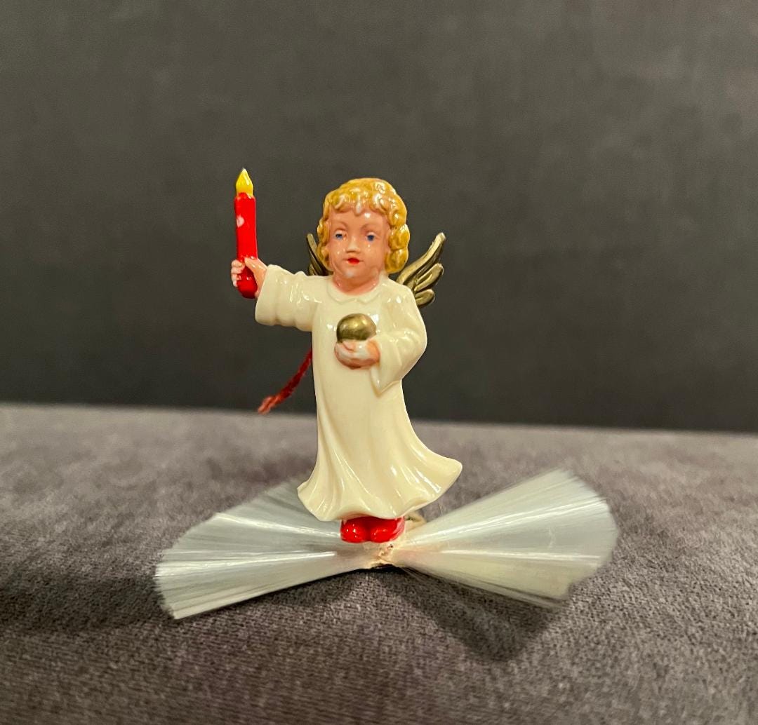 Vintage Spin Glass Angel Ornament, MCM Christmas Decoration - Etsy