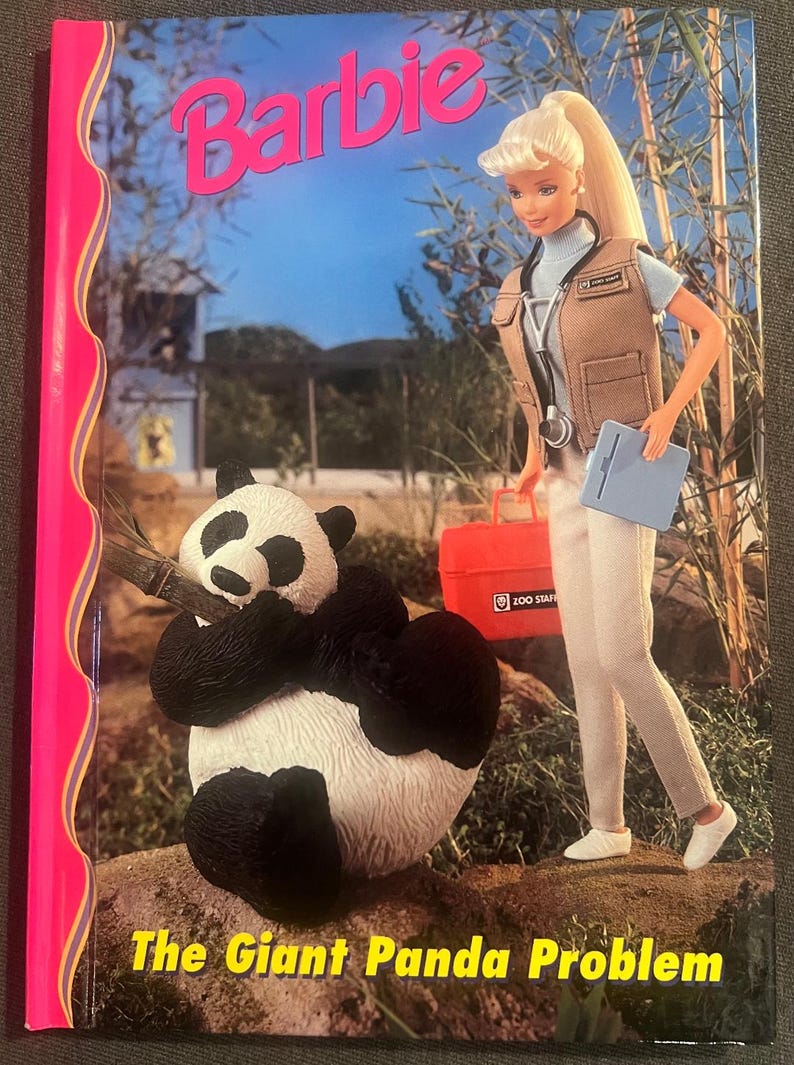 1990's Barbie Book - the Giant Panda Problem - Etsy