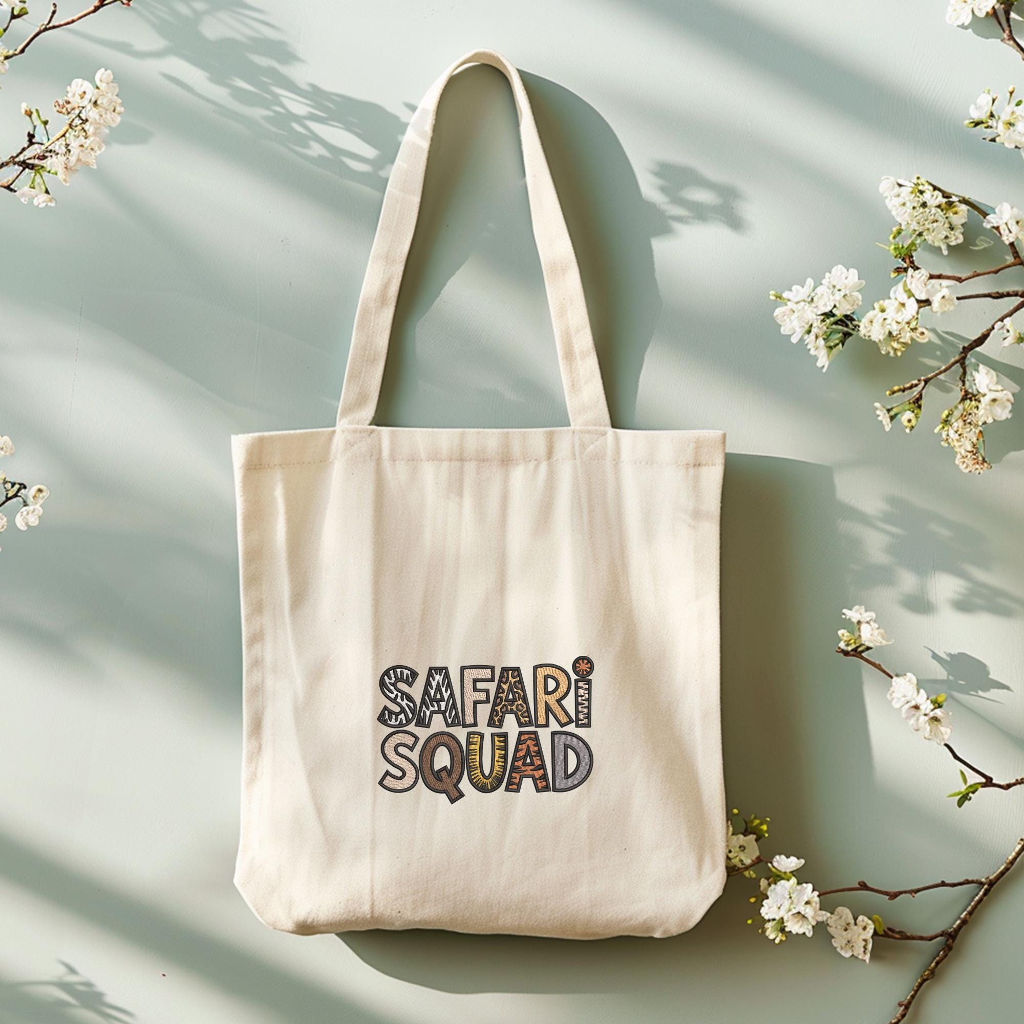 Safari Squad Embroidery Design, Jungle Animal Print Letters, Kids ...