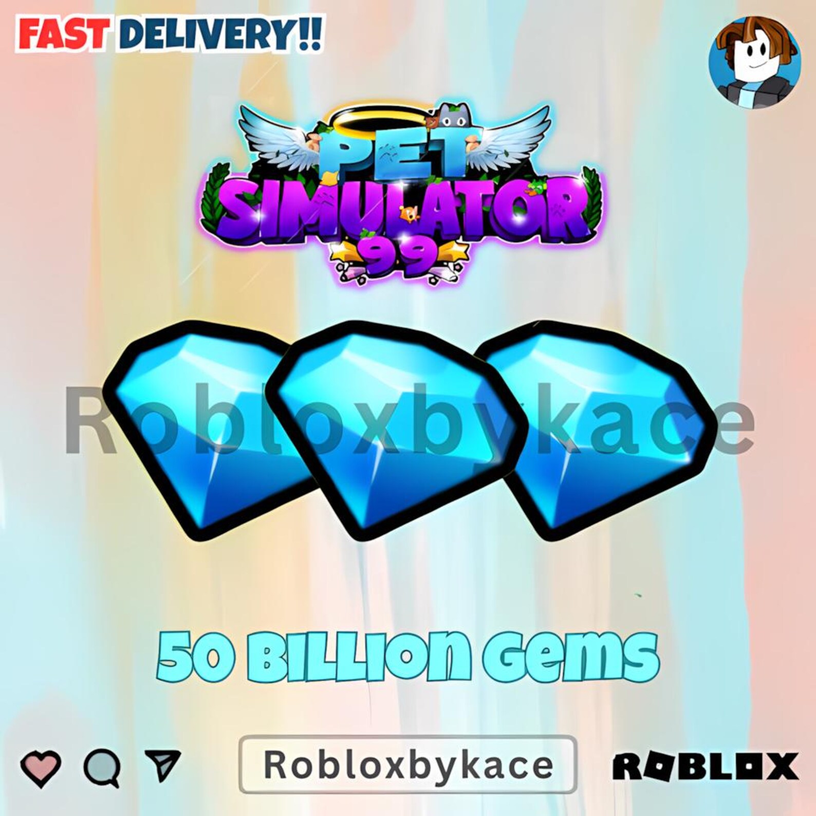 50 Billion Gems Pet Simulator 99 Ps99 - Cheapest - Instant Delivery ...