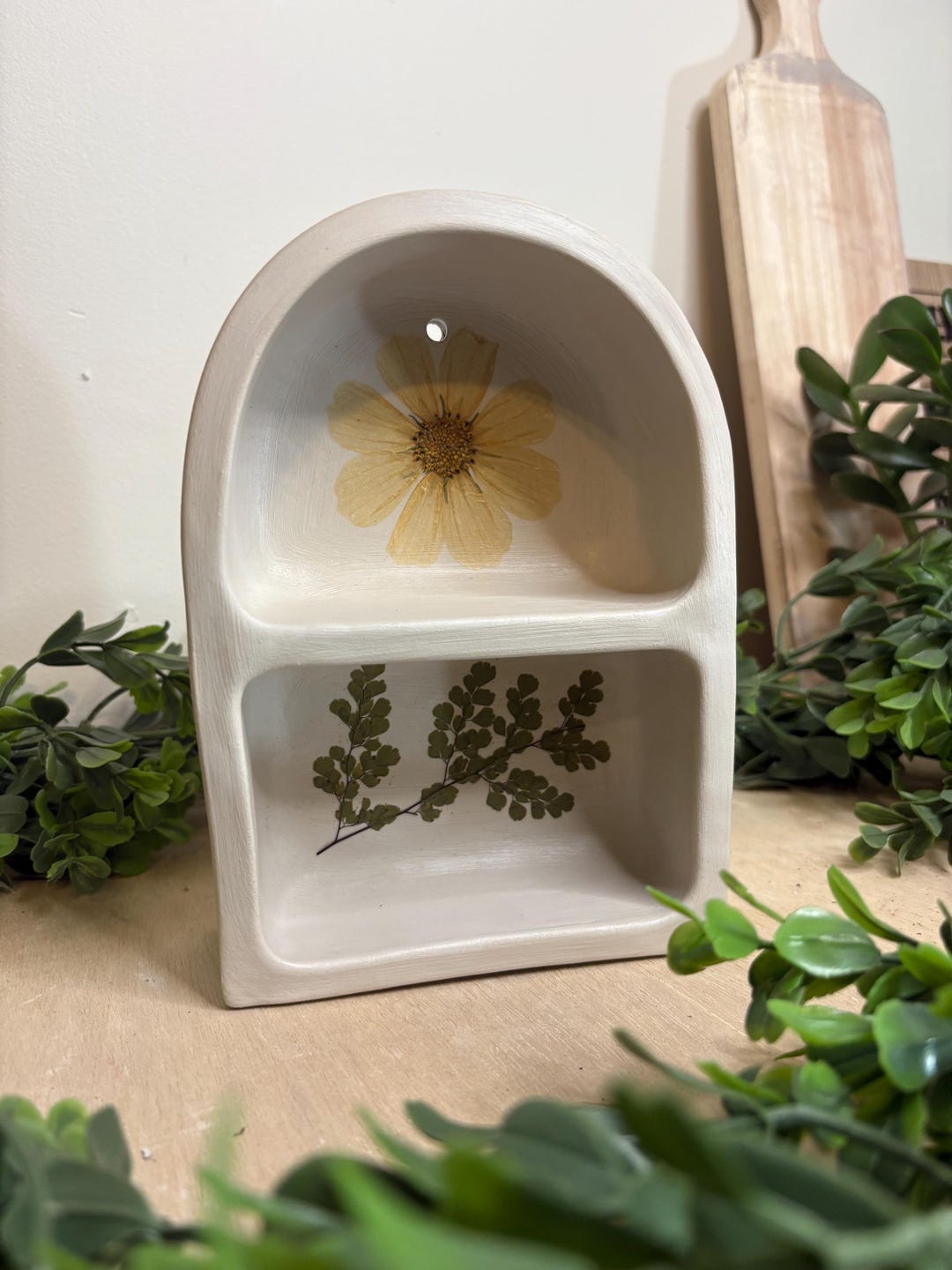 Pressed Flower Wall Altar Shelf | Two Tier Altar | Handmade Botanical ...