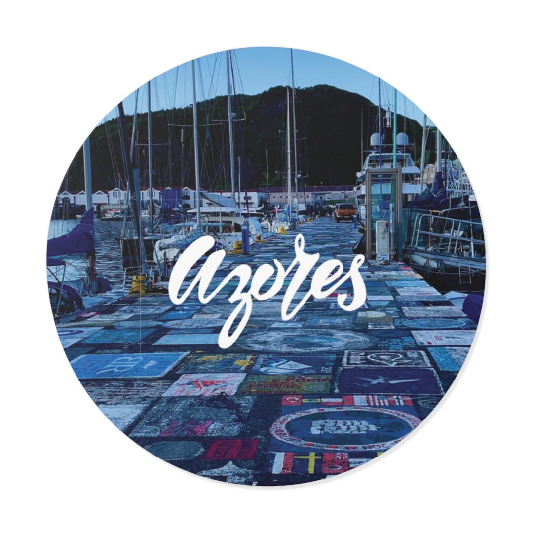 Azores, Horta, Faial, Round Vinyl Stickers, Nature Stickers, Travel ...