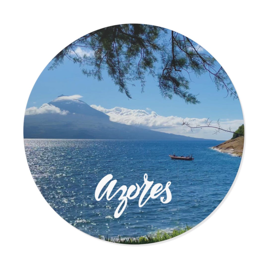 Azores Pico From Faial, Round Vinyl Stickers, Nature Stickers, Travel ...
