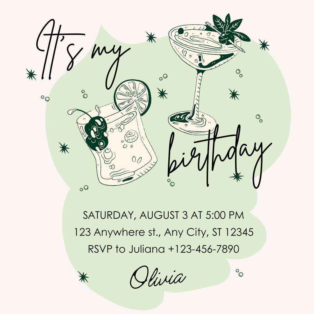 Editable Birthday Invitation Template | Canva Birthday Invite | Digital ...