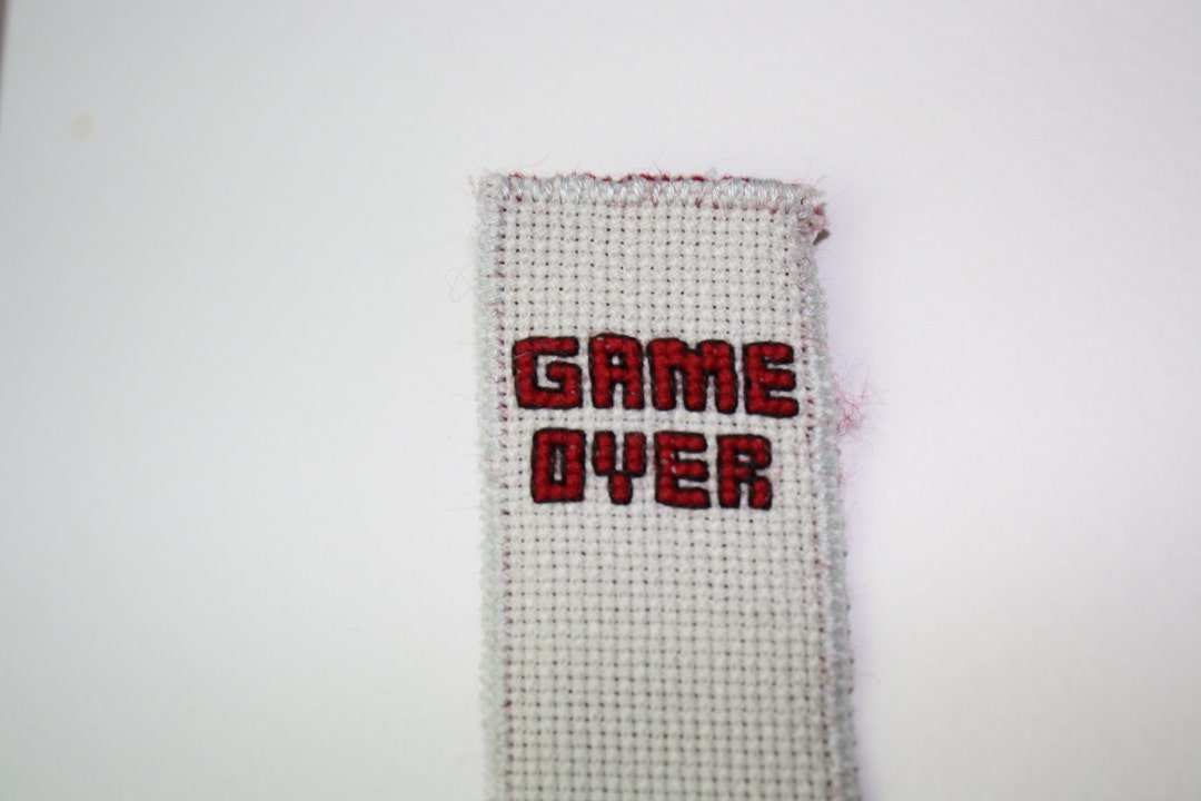 Game Over Bookmark Cross Stitch - Etsy