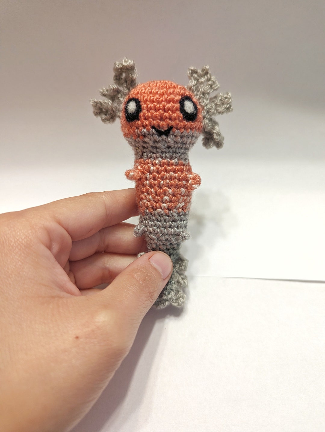 Small Peach and Silver Axolotl Doll - Etsy