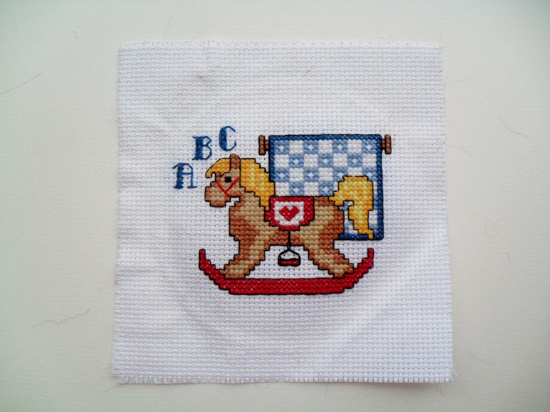 Finished Rocking Horse Nursery Cross Stitch - Etsy