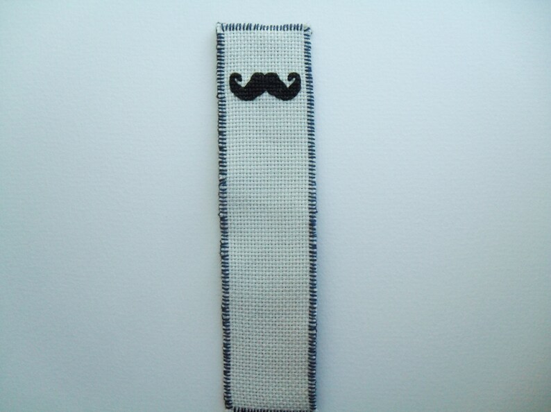 Mustache Cross Stitch Bookmark | Etsy