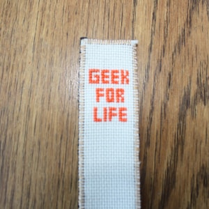 Geek for Life Cross Stitch Bookmark - Etsy