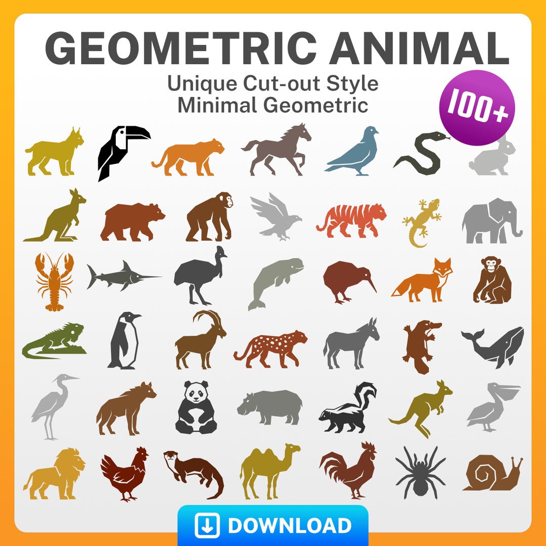 Geometric Animal SVG Bundle, Minimal Cut-out Clipart (svg, Eps, Pdf) - Etsy
