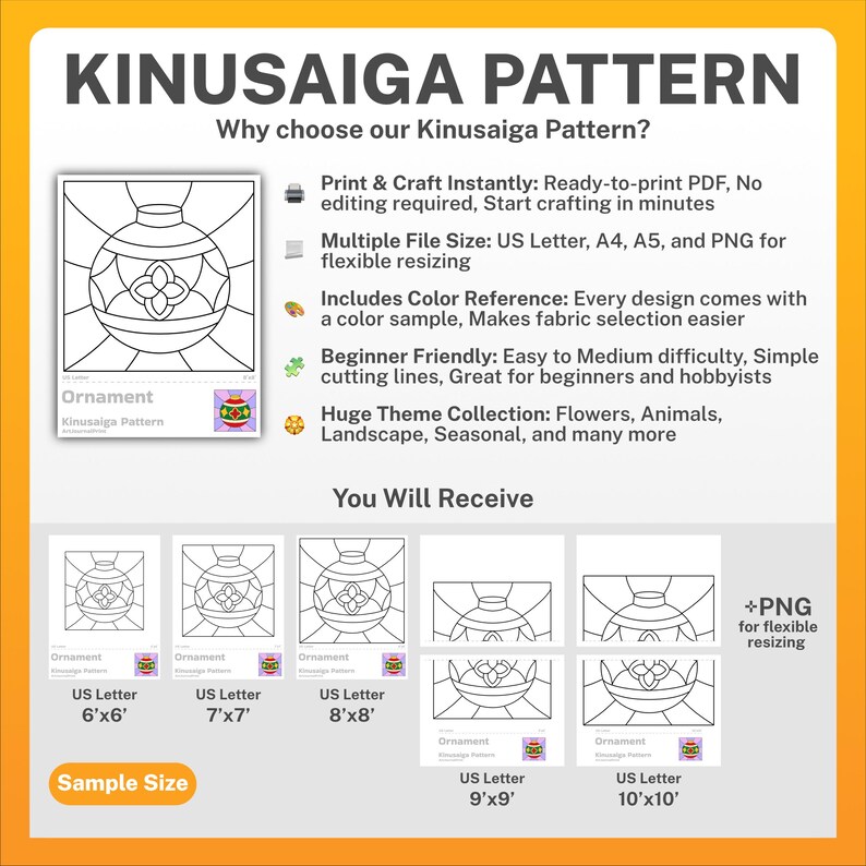 Kinusaiga Pattern Ornament Tree PDF, Christmas Fabric Art Template ...